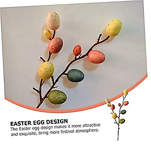 Garneck 5 Egg Decoration Easter Egg Tree Branches Flower Pick Easter Egg Flower Picks Cake Decor Easter Wreath Decoration DIY Easter DIY Crafts Egg Mini Plant pots spot Foam Party Supplies