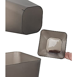 SAROSORA Trash Can 1.6 Gallon 3-Pack Small Trash Basket Mini Garbage Can for Office, Kitchen, Livingroom, Bathroom, Bedroom (Transparent Black, 3)