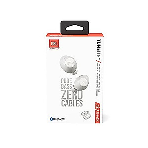 JBL T115 True Wireless in-Ear Headphone - White (JBLT115TWSWHTAM)