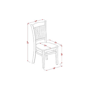 HomeStock Southwestern Style 3 Pieces Dining Room Table Set - Durable Drop Leaf Hardwood Dining Table and 2 Hardwood Seat Kitchen Chairs, Mahogany Finish