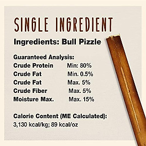 Cadet Bully Sticks for Dogs - All-Natural, Long-Lasting Grain-Free Dog Chews - Bully Sticks for Small, Medium, and Large Dogs - Dog Treats for Aggressive Chewers (12 oz.)