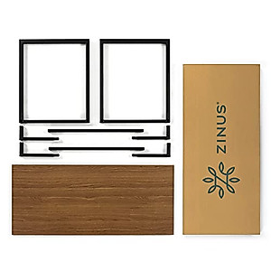 ZINUS Jennifer 47 Inch Black Frame Desk / Computer Workstation / Office Desk / Easy Assembly, Brown