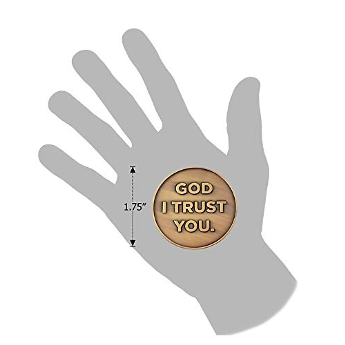God I Trust You Christian Challenge Coin, Trust in The Lord with All Your Heart, Pocket Token of Trust and Serenity, Antique Gold Plated Proverbs 3:5-6 Gift