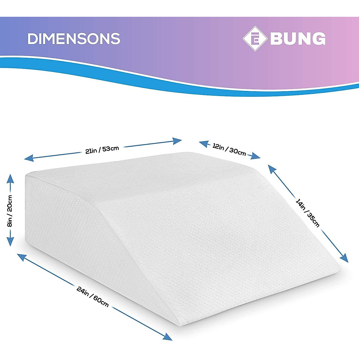 Leg Elevation Memory Foam Pillow with Removeable, Washable Cover - Elevated Pillows for Sleeping, Blood Circulation, Leg Swelling Relief and Sciatica Pain Relief - Pillow for Back Pain and Pregnancy