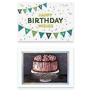 The Gallery Collection - Birthday Cards Assortment Box (35 Cards), Foil & Embossing (Birthday Formal)