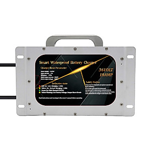 36V 18A Golf Cart Battery Charger for 36 Volt Club Car/Yamaha with Crowsfoot Style Connector Crows Foot Plug Waterproof IP68