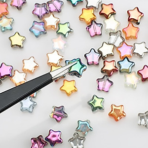 200Pcs Star Beads Star Spacer Beads Star Shape Beads Star Pony Beads Beads Star for Jewelry Bracelet Necklace Making, 8mm