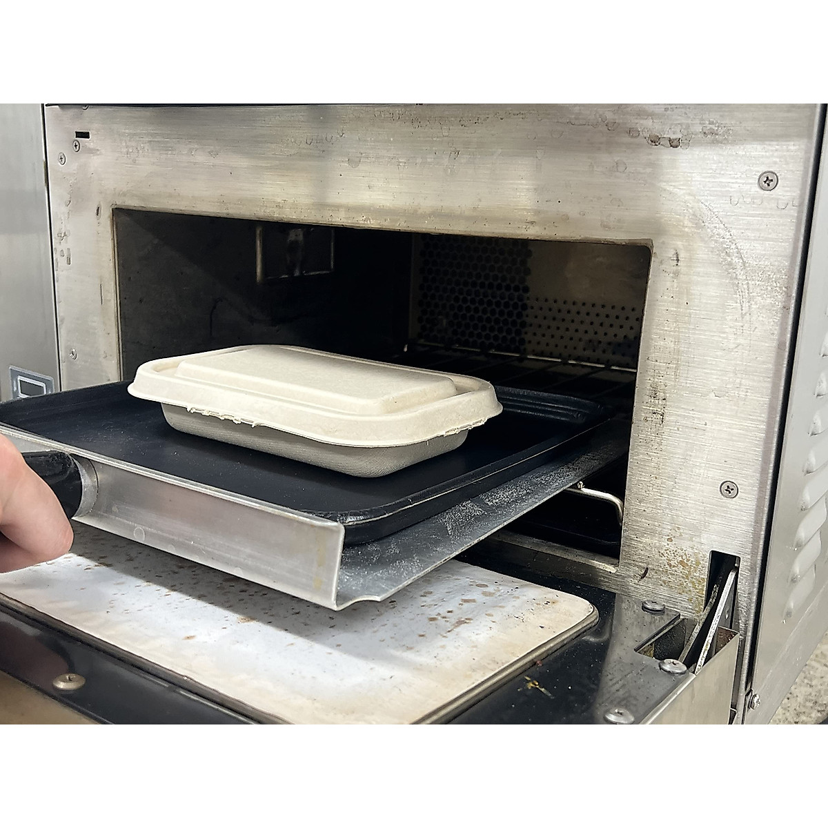 OvenGem® Molded, Seamless Tray/Basket - 11.25" X 11.25" X 0.75"(H) PTFE (Black) - PATENTED (10, Browning Tray)