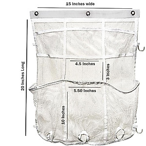 Evelots Set of 2 Mesh Shower Caddy-6 Pocket-Hook for Brush-Hole for Bottle-Dry Fast