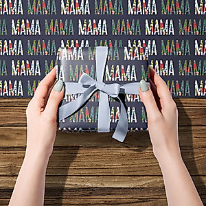 WAPLIGHAL Floral Wrapping Paper - Colorful Floral, Peony, MAMA and Mommys Girl Letter Designs - 8 Folded Sheets (20 x 29 Inches)