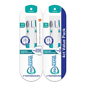 Sensodyne Pronamel Medium Toothbrush, Provides Tooth Enamel Protection and Cleans Better with Less Pressure - 4 Count