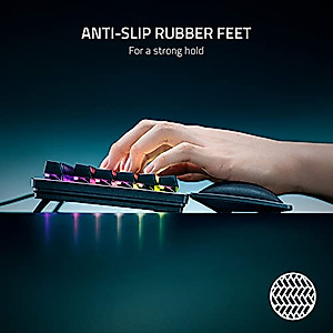 Razer Ergonomic Wrist Rest for Mini Keyboards: Plush Leatherette Memory Foam Cushion - Anti-Slip Rubber Feet