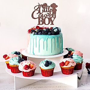 Brown Glitter Little Cowboy Cake Topper, Mexican Themed Cowboy Birthday Party Decorations, Western Baby Shower Party Decorations