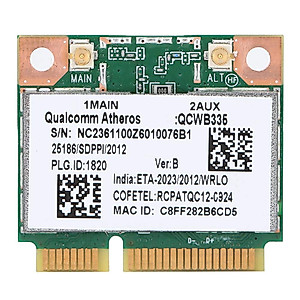 ASHATA Network Card,for Qualcomm AR9565 QCWB335 150M Mini PCI-E Bluetooth Network Card Universal, 2.4G Bluetooth Network Card for HP/DELL/ACER, etc.