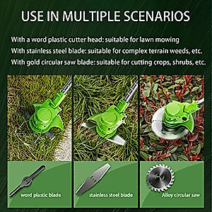 Electric Lawn Mowers , Weed Eater/Grass Edge Trimmer, Height Adjustable Cordless Electric Lawn Mower for Grass Trimming/Edging, Lawn and Garden Care