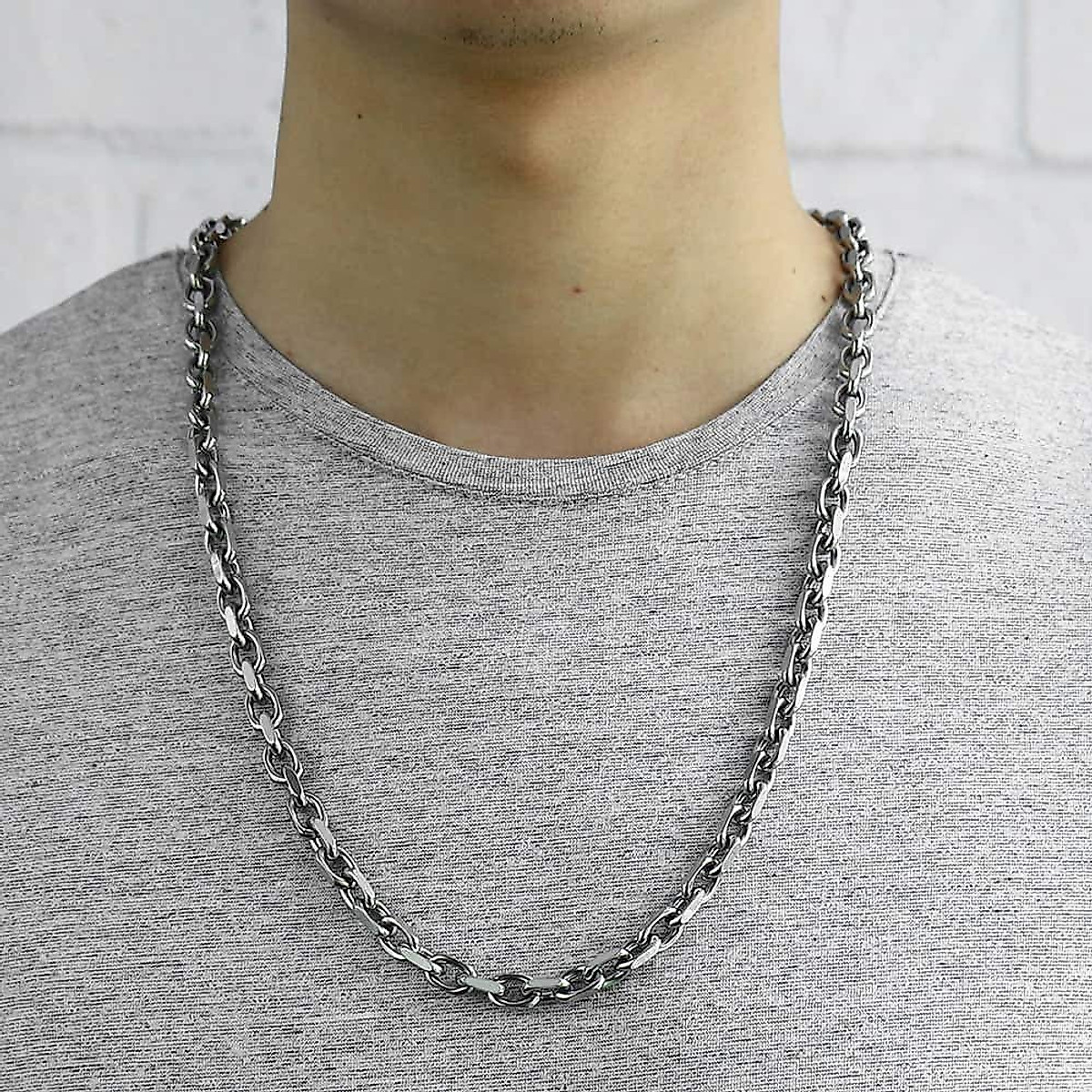 Trendsmax Mens Womens Stainless Steel Necklace Cable Rolo Link Chain 18 inch