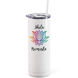AVITO Personalized Yoga Gift, 20 oz with sliding lid Yoga Tumbler for Yogi, Yoga Teacher Cup, Yoga Gift for Women, Gift for Yoga Instructor, Namaste Gift, Lotus