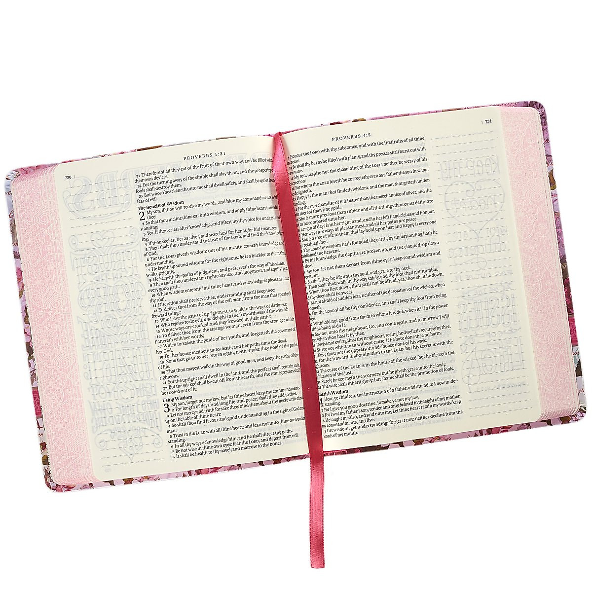 KJV Holy Bible, My Creative Bible, Faux Leather Flexcover - Ribbon Marker, King James Version, Pink Floral