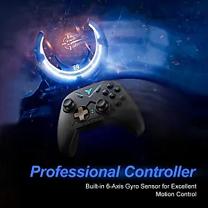 FLYDIGI Vader 2 Pro Wireless Multi-Platform Game Controller, Dual Vibration Motor, 6-Axis Gyroscope Motion Sensing, 80 Hours Battery Life, Compatible with Nintendo Switch, iOS, PC, Android