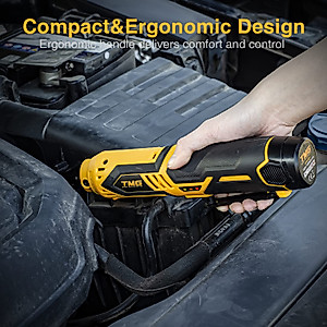 Meagle Electric Cordless Ratchet Wrench, 3/8 Inch 40 Ft-lbs 230 RPM 12V Power Ratchet Wrench w/ 60-Min Fast Charge, Variable Speed, 2.0Ah Lithium-Ion Batteries &Tool Bag
