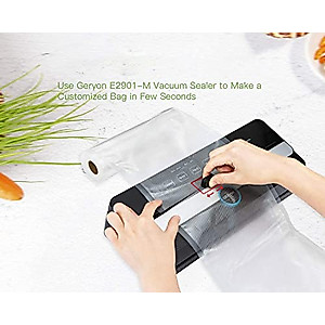 GERYON Vacuum Sealer Bags Rolls, 8x50ft & 11x50ft for Food Storage, Double Sided Texture, BPA Free, Heavy Duty, Great for Vacuum Seal storage, Meal Prep or Sous Vide