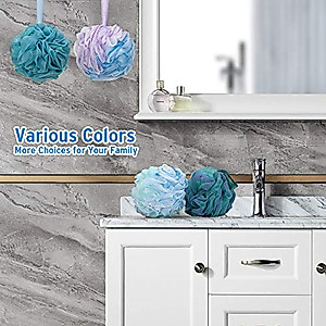 DadyMart Bath Shower Loofah Sponge 60g Bath Mesh Pouf Shower Ball Body Scrubber Exfoliating Bath Sponge for Women and Men, Set of 4, Flower
