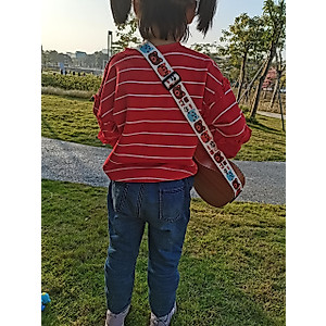 MARSSSTILALO Cute Soft Polyster Cartoon Ukulele Shoulder Strap Small Guitars Strap, Hawaiian, Tenor Ukuleles, Concert Ukuleles, White