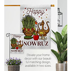 Iranian New Year Garden Flag Home Decor Banner Wall Art Patio Lawn Front Porch Room Decorations Small Outdoor Tapestry Yard Sign Celebration Persian New Year Christian Religion Day Holiday Made In USA