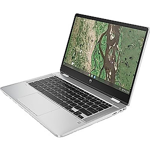 HP Chromebook X360 14b 14/inch HD 2-in-1 Touchscreen(Intel Celeron N4500,4GB RAM,128GB Storage(64GB eMMC + 64GB SD Card),Webcam)Home&Education Laptop,13.5-Hr Battery Life,IST SD Card,Chrome OS Silver