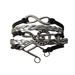 Infinity Collection Music Bracelet - Music Jewelry - Music Gift - Treble Clef Jewelry - Music Note- Music Lover Jewelry Gift