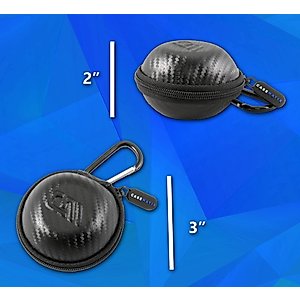 CASEMATIX Hard Shell Travel Case Compatible with 100 Sided Dice D100 Dice with Non-Scratch Interior, Foam Pad and Metal Carabiner - 3" Compact Case fits One Hundred Sided Dice, Case Only