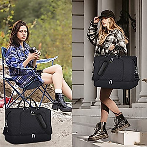 Travel Weekender Bag for Women Overnight Bag with Shoe Compartment Oversized Travel Duffel Bag Carry On Tote with Trolley Sleeve 21" for Weekend Travel Business Trip