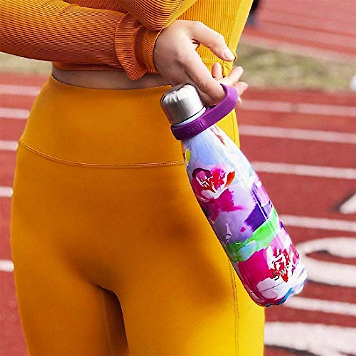 S'well Stainless Steel Water Bottle - 17 Fl Oz - Lilac Posy - Triple-Layered Vacuum-Insulated Containers Keeps Drinks Cold for 36 Hours and Hot for 18 - BPA-Free - Perfect for the Go