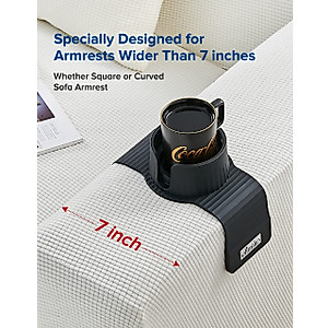 Couch Cup Holder, Elimiko Silicone Sofa Drink Holder with Upgrade Large Cup Holder, for Oversized Mug/Cup/Tumbler/Drink/Coffee/Bottle/Cans (Mocha Brown)