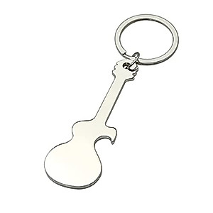 ARFUKA Bottle Opener Keychain Portable Metal Beer Bottle Opener Keyring Guitar Shaped Beverage Soada Drinks Bottle Opener Key Chain Christmas Birthday Gift for Men and Women