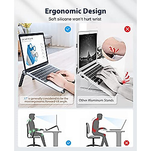 DesertWest Portable Laptop Stand, Lightweight Adjustable Laptop Stand for Desk, Ergonomic Computer Stand Foldable, Anti-Slip MacBook Pro Stand Compatible with 10" - 15.6" Laptops