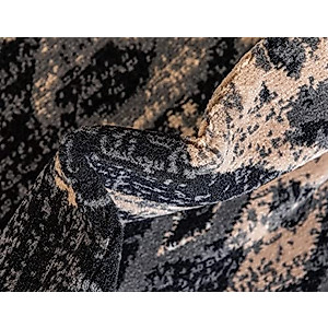 Rugs.com Heris Collection Rug – 9' x 12' Black Medium Rug Perfect for Living Rooms, Large Dining Rooms, Open Floorplans