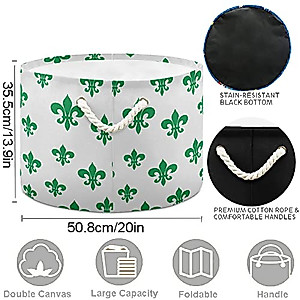 visesunny Mardi Gras Carnival Masquerade Fleur De Lis Laundry Baskets Fabric Storage Bin Storage Box Collapsible Storage Basket Toy Clothes Shelves Basket for Bathroom,Bedroom,Nursery,Closet,Office