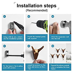 JYL HOME Coat Hooks Hat Hooks Wall Mounted for Hanging Clothes, Heavy Duty Modern Towel Rack Brown, 5 Pack