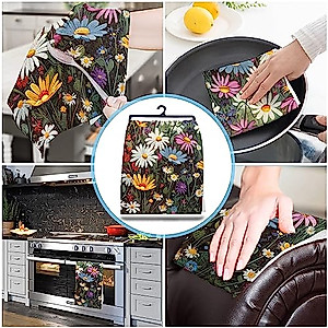 Big buy store Kitchen Towels Set of 2 Flower Blossom Dish Towels and Dishcloths Sets Decorative Tea Towel Butterfly Floral Absorbent Hand Towels for Kitchen Drying Bathroom Decor Gift 18x28 Inch