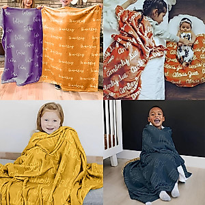 Personalized Baby Blanket with Names - Custom Baby Blanket for Boys & Girls - Customized Baby Blanket for Newborns Made of Soft Flannel for Gift, Swaddle, & Wrap - Personalized Name Blanket (30x40)