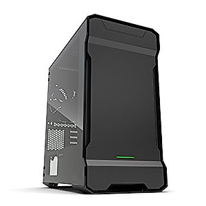 Phanteks (PH-ES314ETG_BK) EVOLV mATX Tempered Glass Edition Aluminum Exterior RGB LED Illumination Micro Tower Case, Satin Black