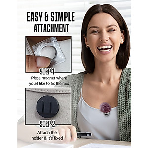 BALSANG BA06 Magnetic Holder for Lavalier Microphone | White Microphone Holder & Wire Clips | Tiny Microphone Accessories | Mini Mic Cable Clips & Wire Holders | Wire holder for Clip Microphone