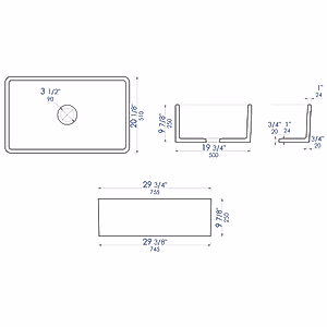 ALFI brand ABCO3020SB Kitchen Sink, Concrete