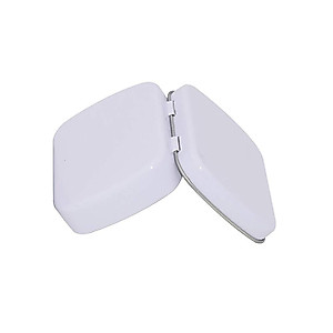 8Pcs Metal Hinged Top Tin Box Containers Rectangular Empty Portable Mini Storage Case Box with Lid for Candies, Pills, Earring, Jewelry and Other Small Craft Item (White)