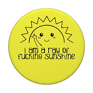 I am a Ray of Fucking Sunshine Middle Finger PopSockets Grip and Stand for Phones and Tablets PopSockets Standard PopGrip
