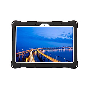 HminSen Case for Pritom M10 Tablet 10 inch,Silicone Stand Cover for QunyiCO Y10 Tablet 10 inch/Gateway Tablet 10 inch/Voger priorpad X100 Tablet 10 inch/Digiland Tablet Model:DL1036 (Black)