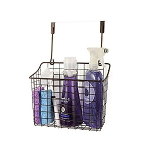 Spectrum Grid Over The Cabinet Wire Storage Basket Large (Bronze) - Organizer for Bathroom, Kitchen, Under Sink, Pantry, Hair Tools, & More