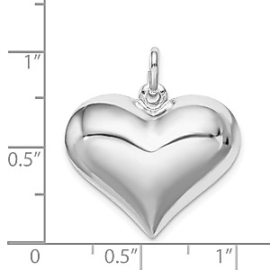 IceCarats 925 Sterling Silver Heart Love Necklace Charm Pendant 25mm x 24mm Only