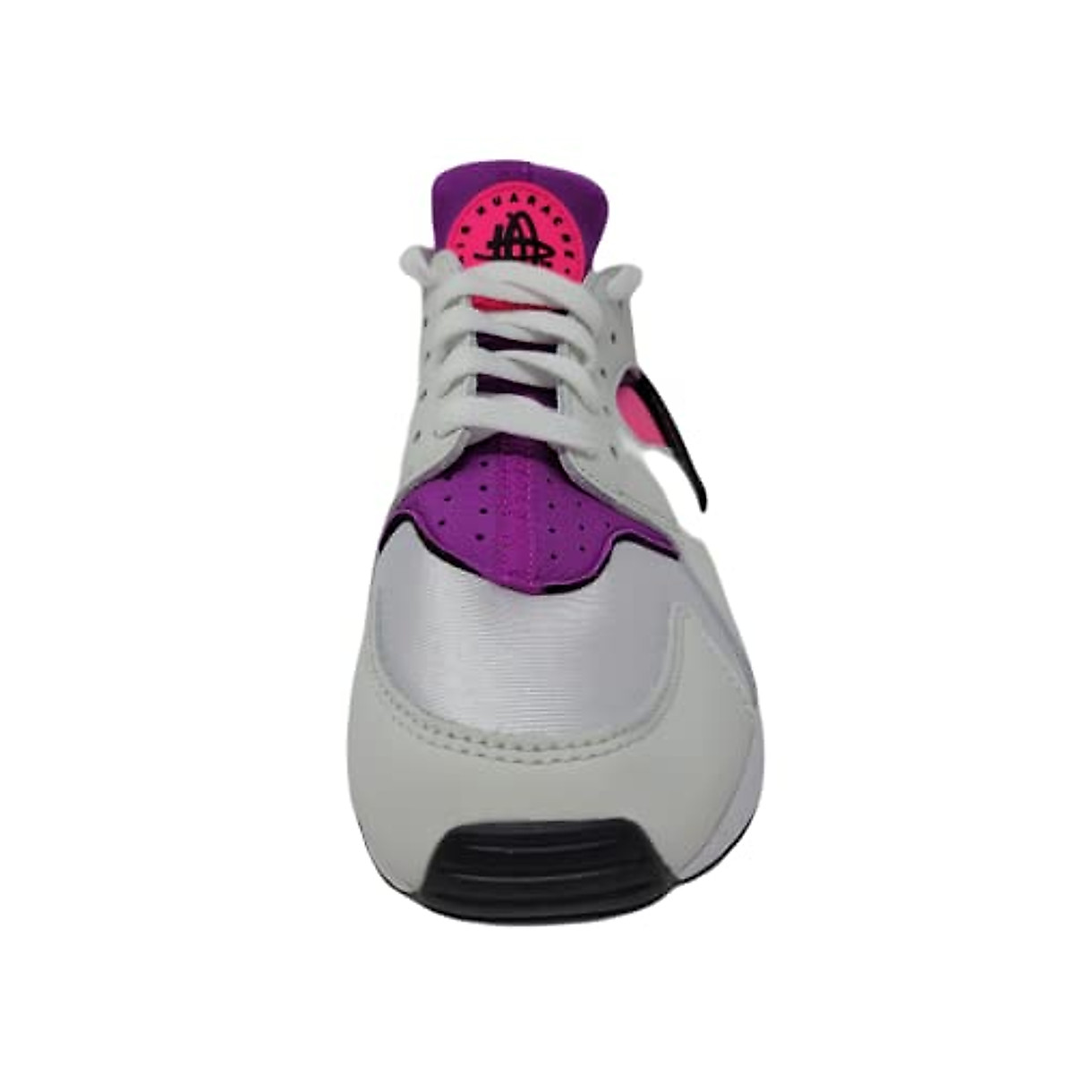 Nike Women's Air Huarache Run Print Running Shoes, White/Black-Hyper Pink, 6 M US